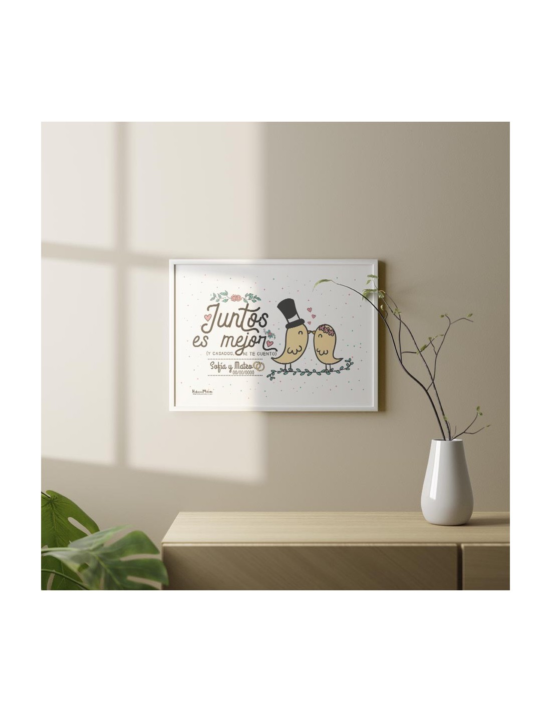 Lámina Personalizada Juntos Es Mejor Y Casados Ni Te Cuento