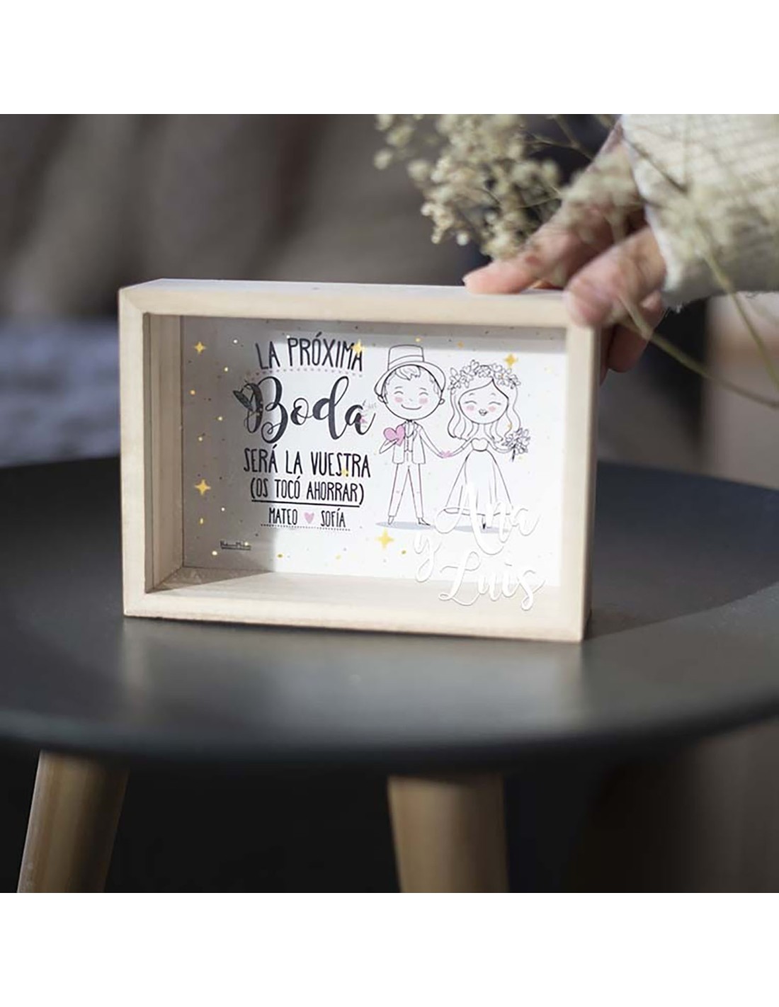 Hucha de madera personalizada - La próxima boda será la vuestra